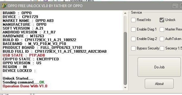 Free Tool: Oppo unlock tool