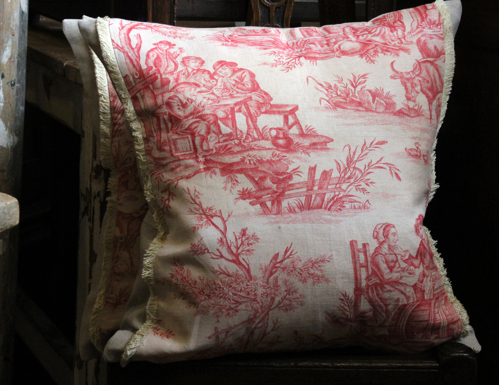 The Drill Hall Emporium: French toile linen cushions and Flywheel blog ...