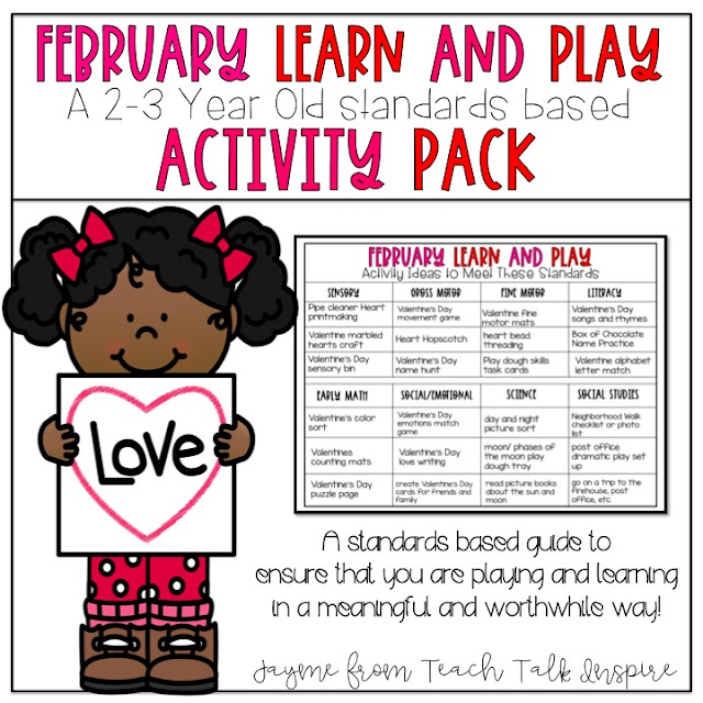 February Learn and Play Activity Packet for 2-3 Year Olds | Teach.Talk ...