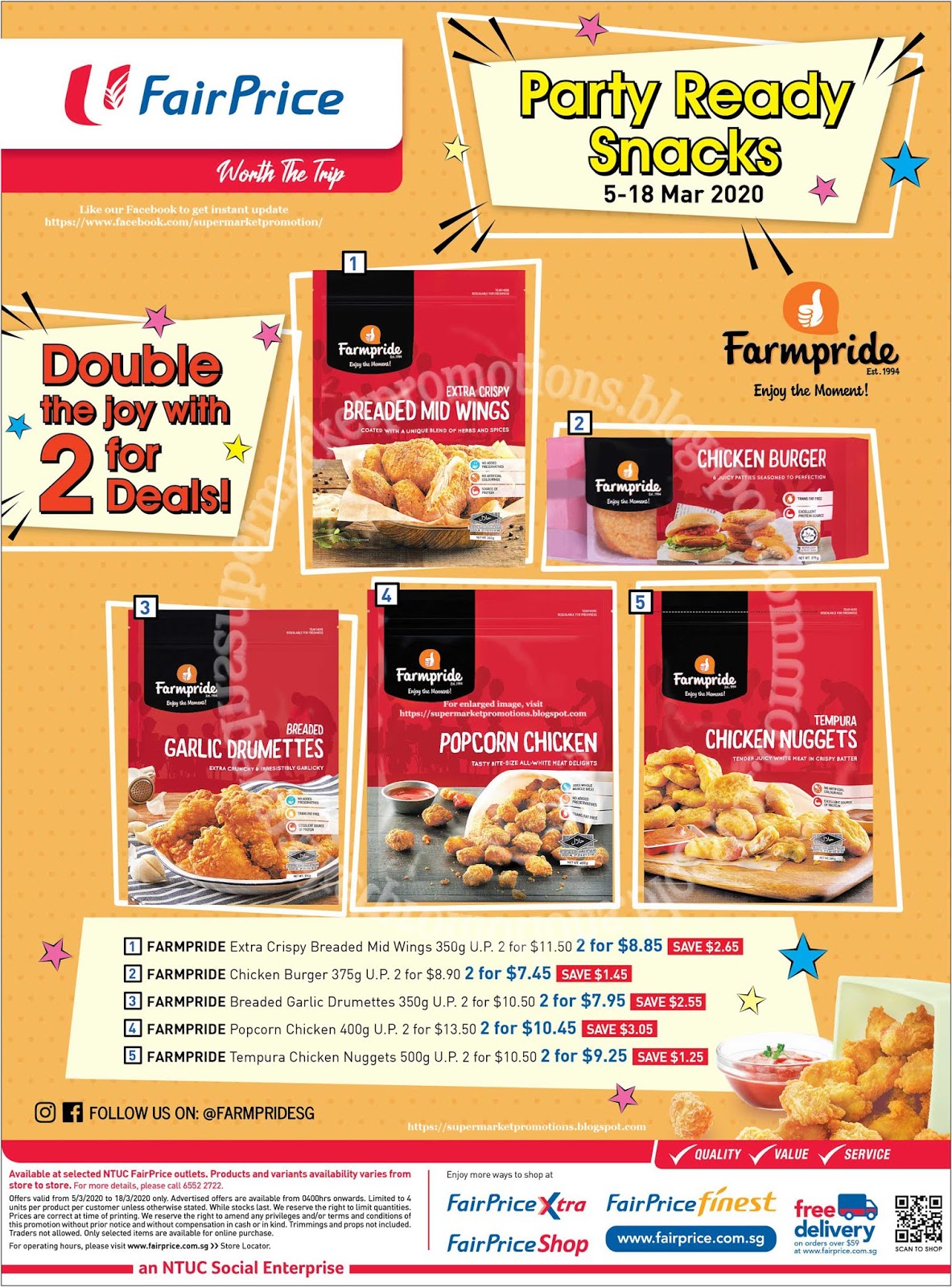 NTUC FairPrice Farmpride Party Snacks Promotion 05 - 18 March 2020 ...