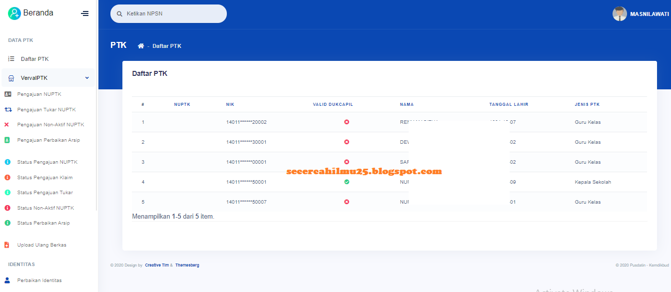 Panduan Sukses Pengajuan NUPTK Tahun 2021 ~ Secercah Ilmu