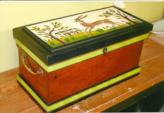 Contemporary Makers: Redware Tiles on Antique Boxes by Selinda Kennedy