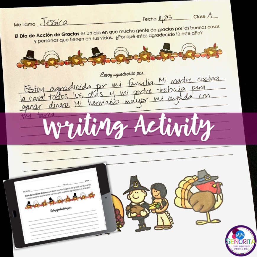 Easy Thanksgiving Activities in the Spanish Classroom | Miss Señorita