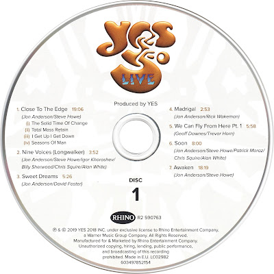 2019 Yes 50 Live - Yes - Rockronología