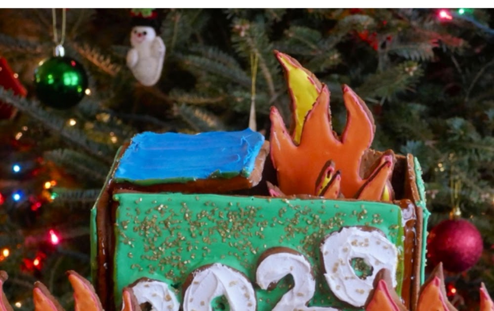 Chuck Does Art: The Official Gingerbread House of 2020 (Dumpster Fire)