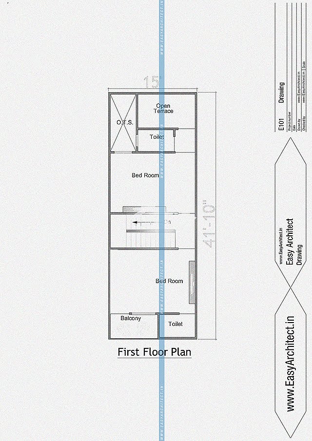 Easy Architect: 15 x 43 House plan