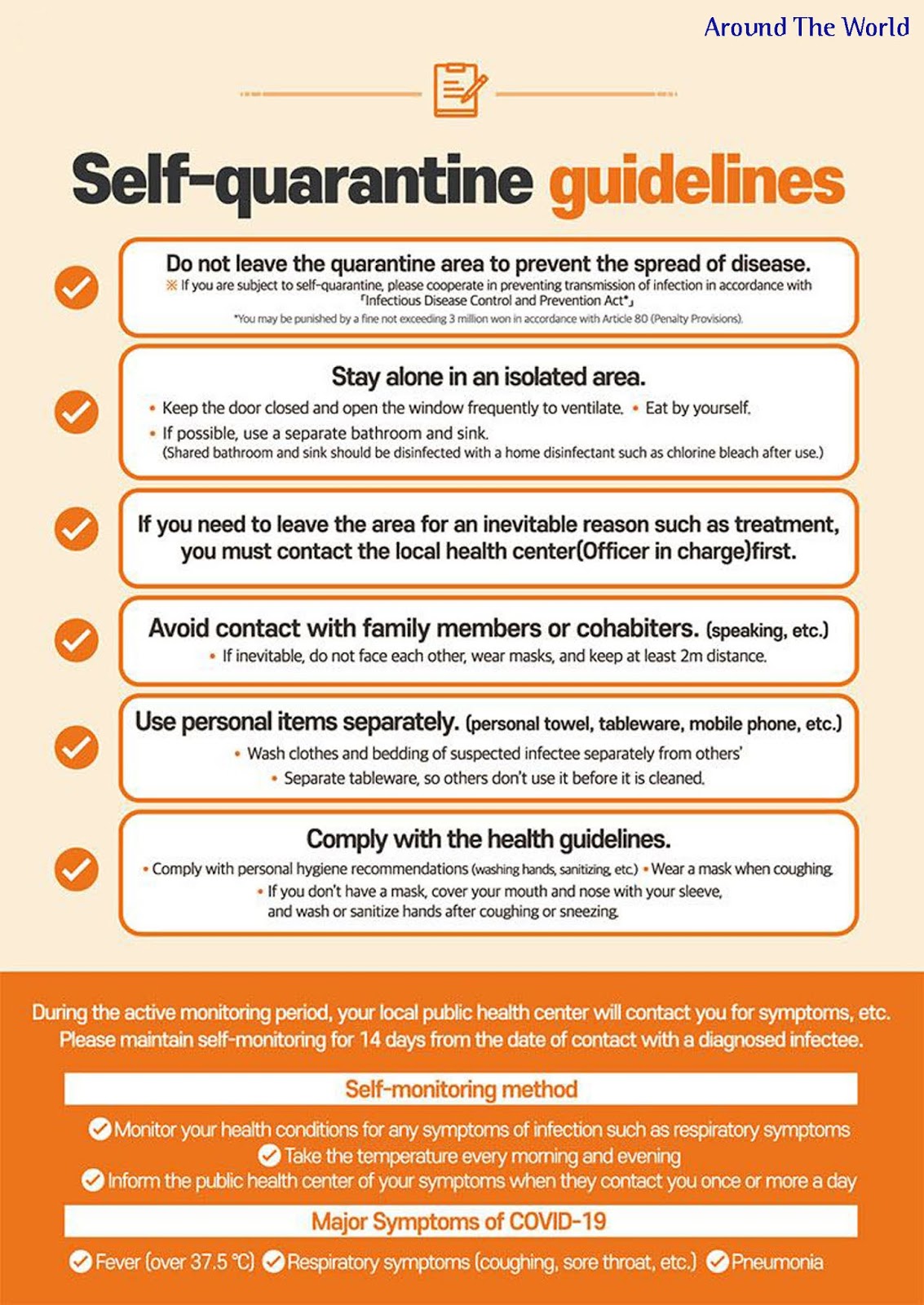Around The World: Home Quarantine Guidelines- "Stay Home Stay Safe"