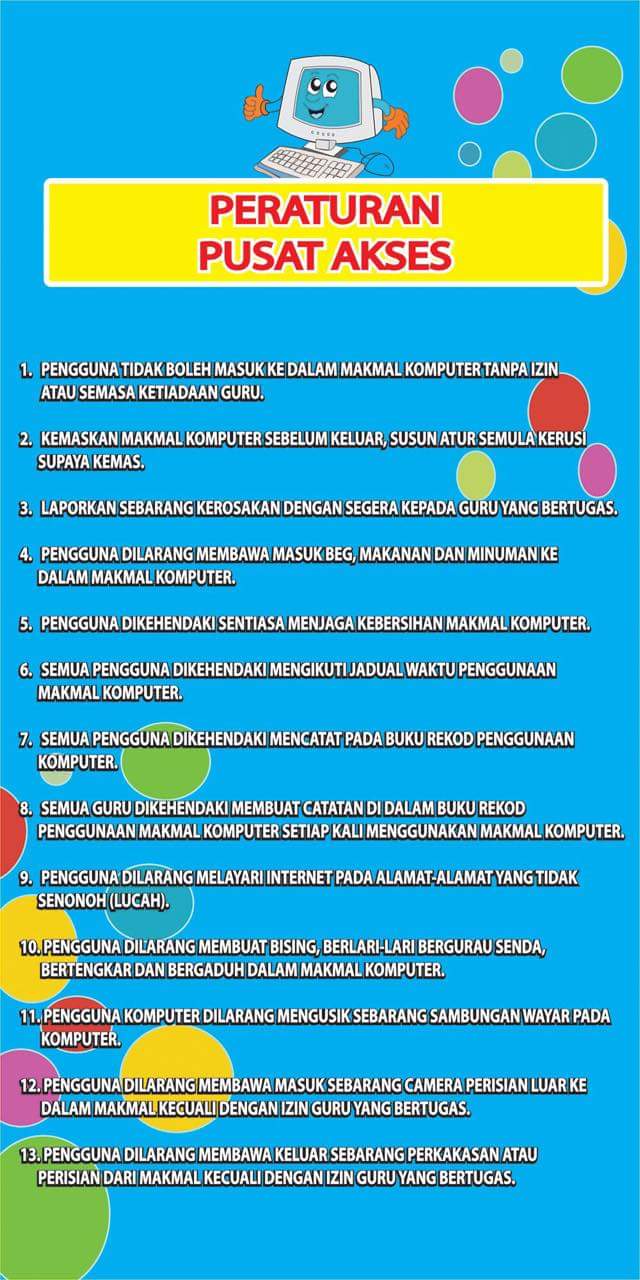 Peraturan Bilik ICT ~ CATATAN @ GURU BESAR