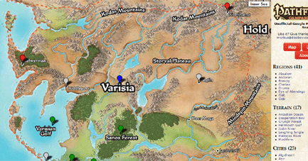 Golarion Inner Sea Map