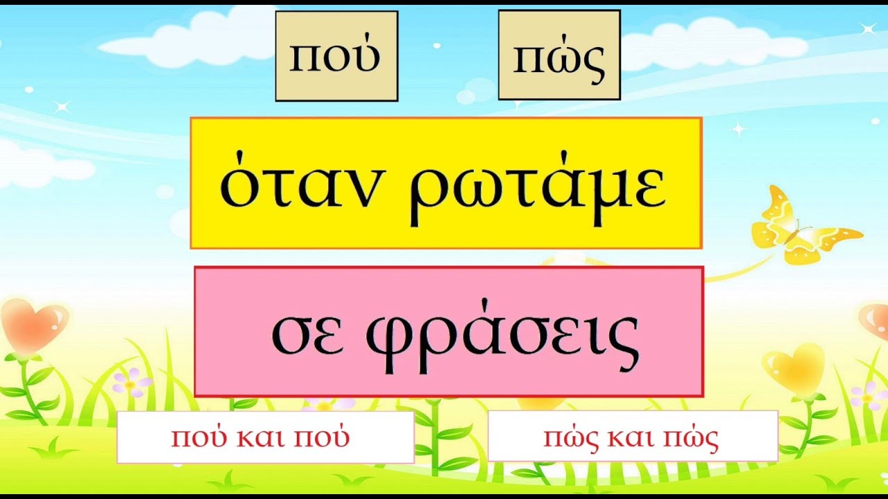 Που ή πού; Πως ή πώς; Εκπαιδευτικό παιχνίδι