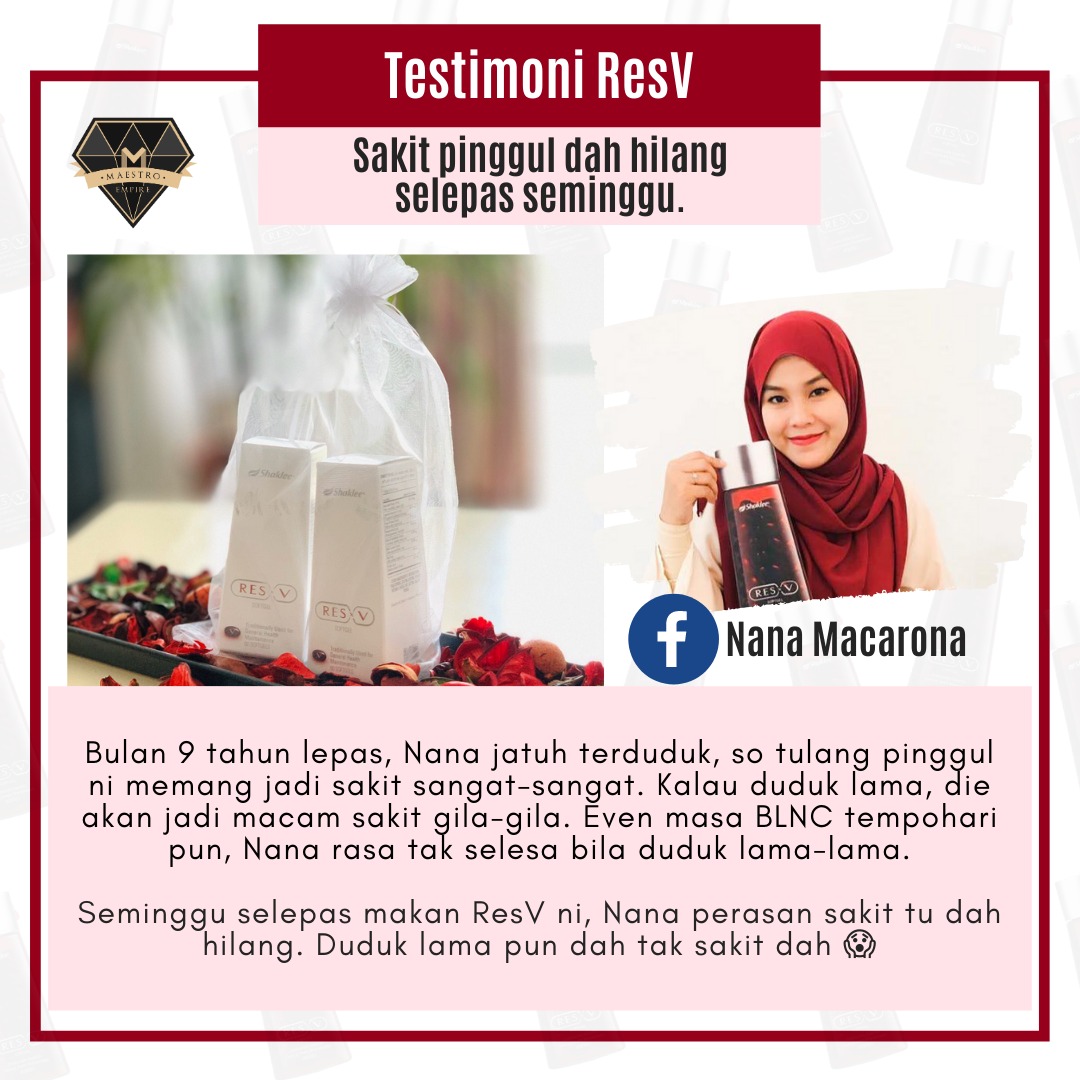 ResV Shaklee : Manfaat, Keistimewaan & Testimoni