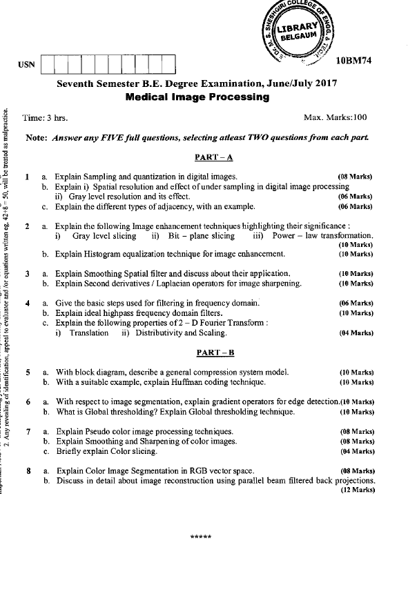 Visvesvaraya Technological University B.E. (CBCS) Seventh Semester ...