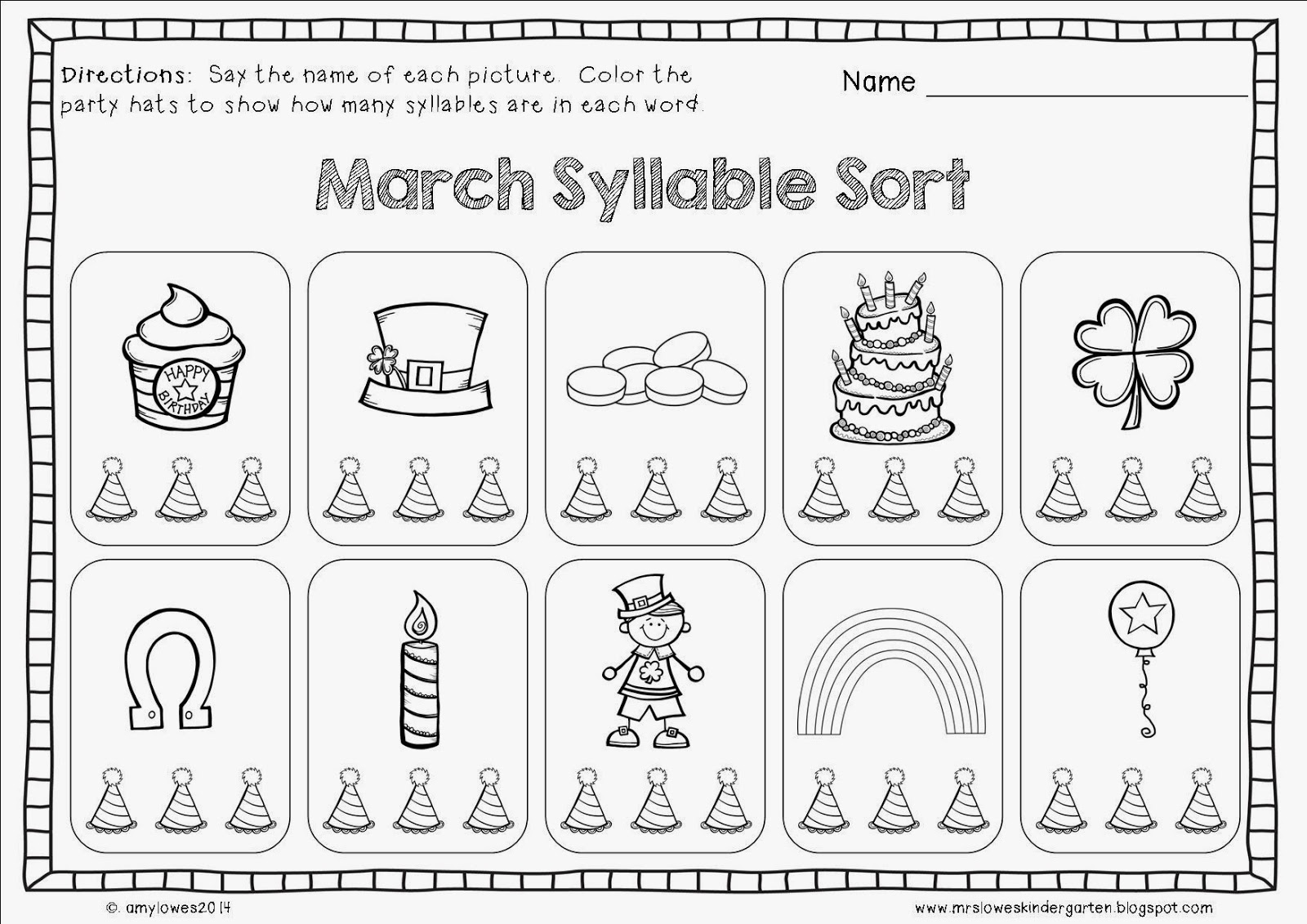 Mrs. Lowes' Kindergarten Korner: No Prep Spring Holiday Math and ...