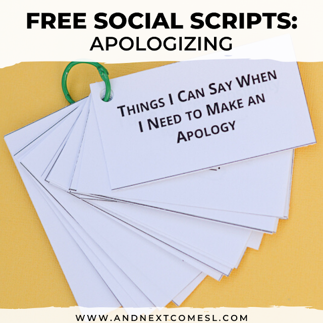 Free Printable How to Apologize Social Scripts for Kids | And Next ...
