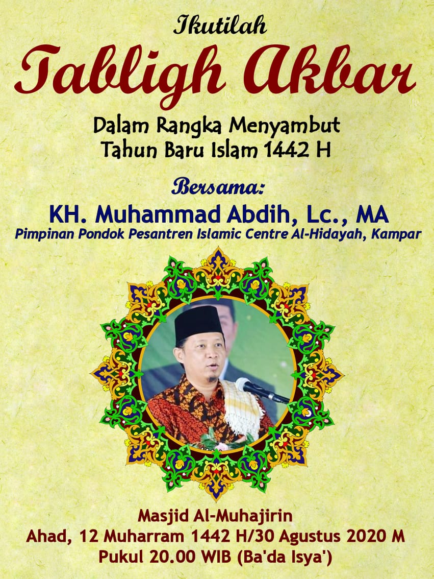 Video Tabligh Akbar Menyambut Tahun Baru Islam 1442 H - Masjid Al-Muhajirin