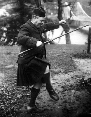 Tour Scotland: Old Photograph Scotsman Dancing In Dalwhinnie Scotland