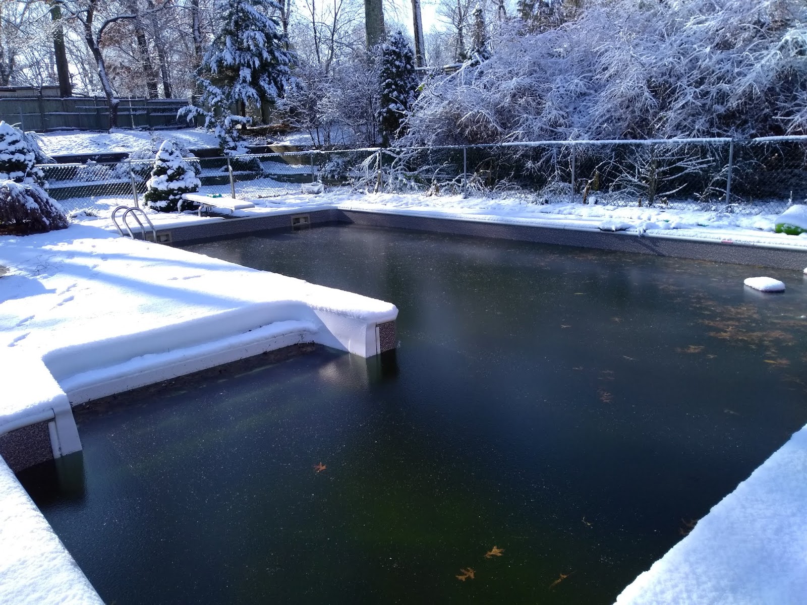 Frozen Uncovered Pools Look Beautiful