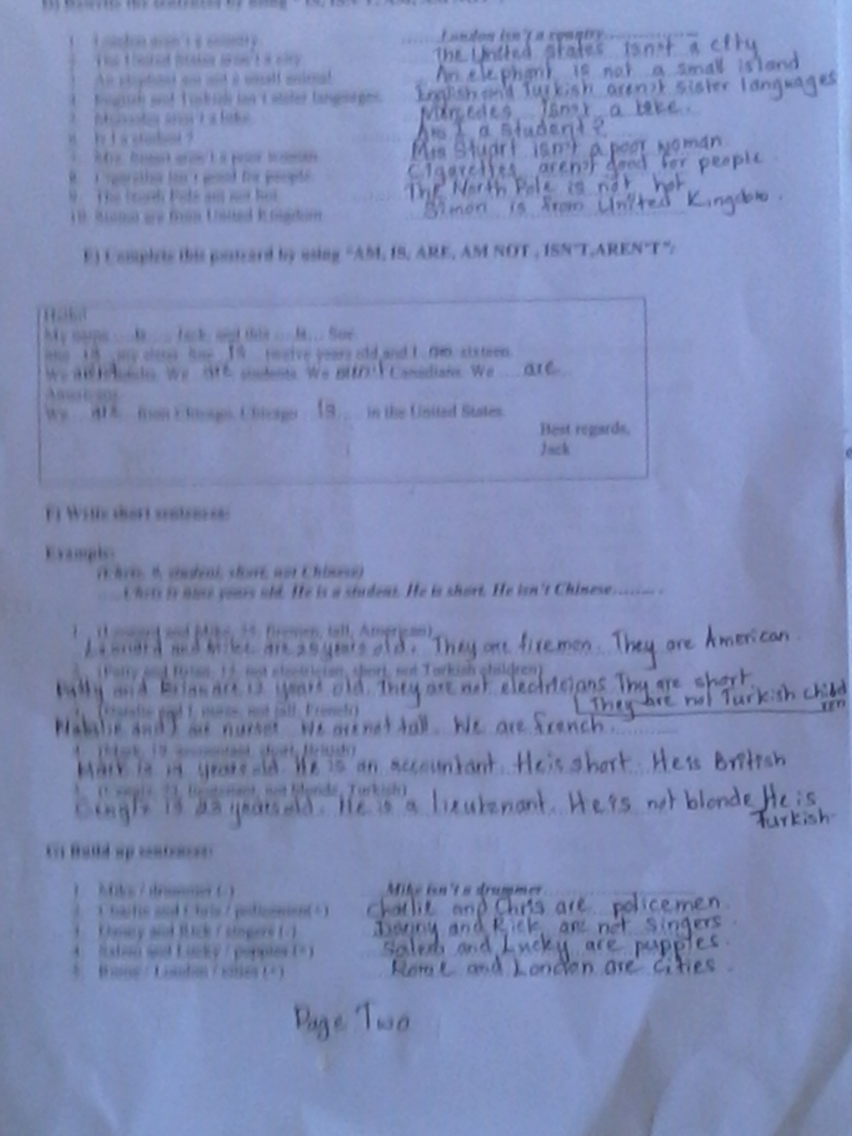 Answer Key for English Homework Assignment