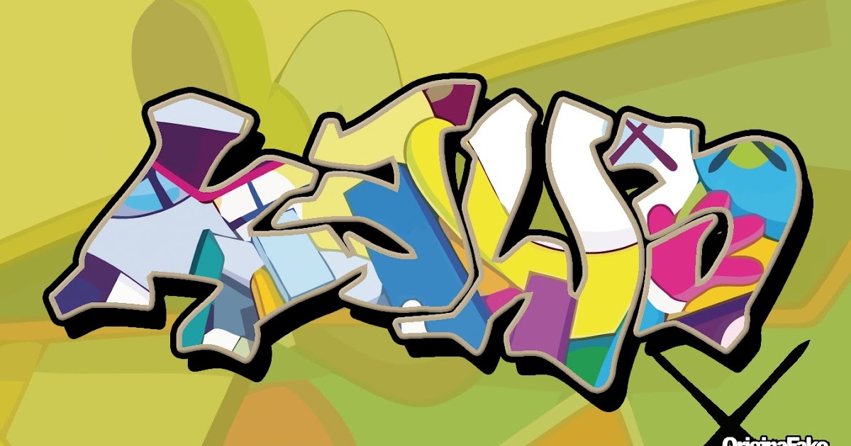 Aple Graffiti Mural: Letter KAWS - Graffiti Wall by Bradjolly