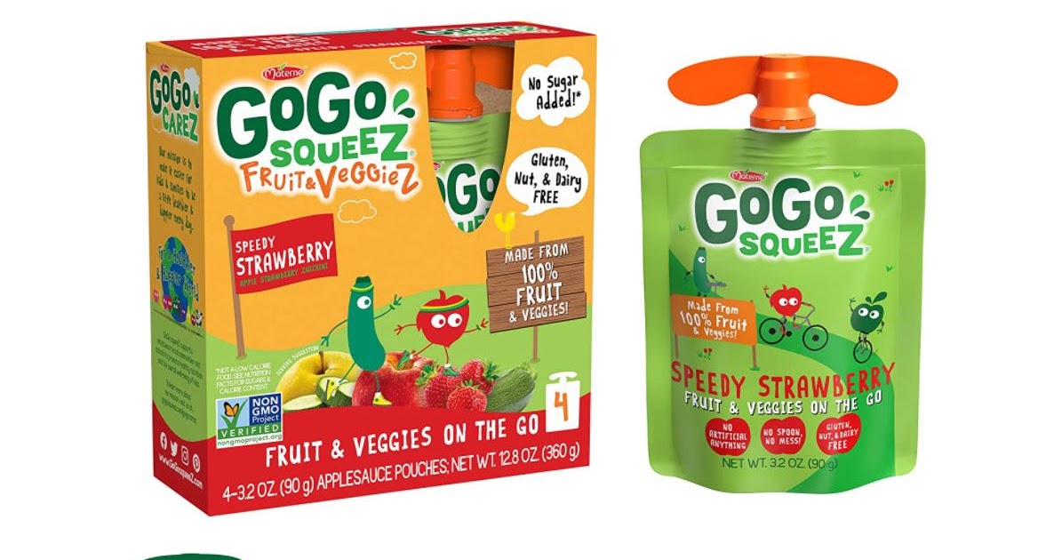 48 Pouches of GoGo squeeZ fruit & veggieZ, Speedy Strawberry Tasty Kids ...