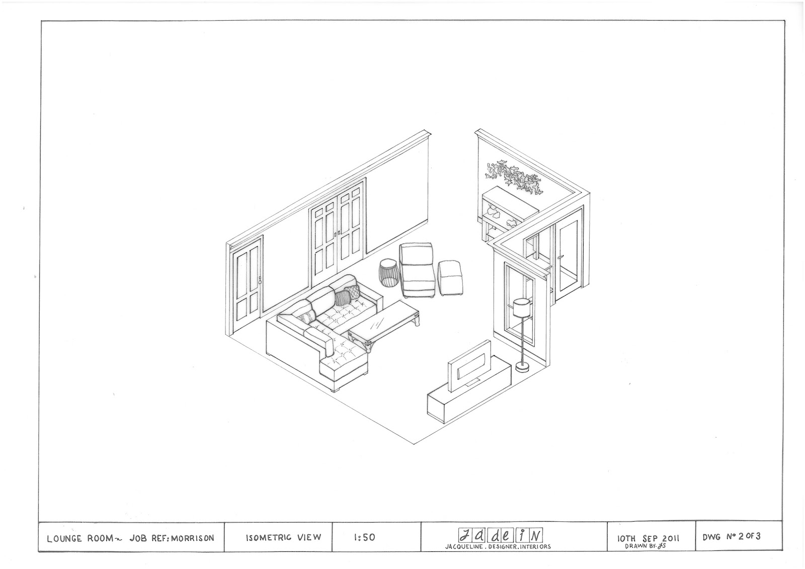 Interiors: C3ID002B // Drafting the isometric drawing // Assessment 05