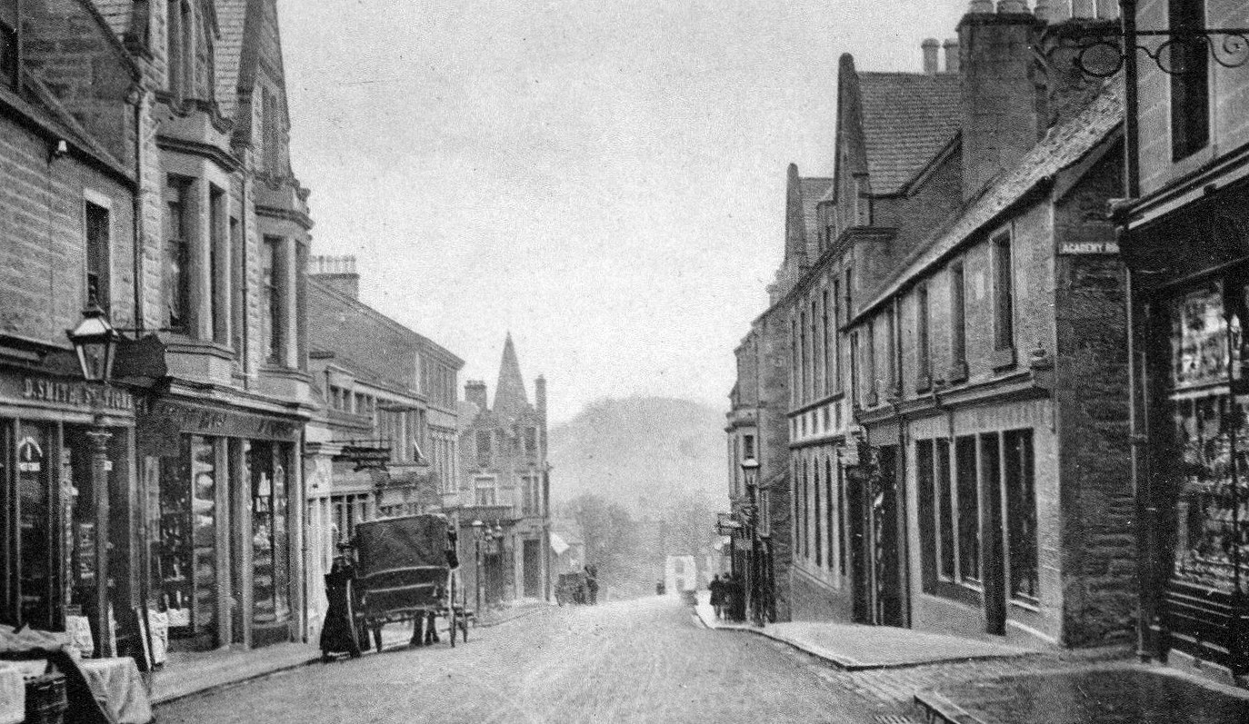 Tour Scotland: Old Photograph West High Street Crieff Perthshire Scotland