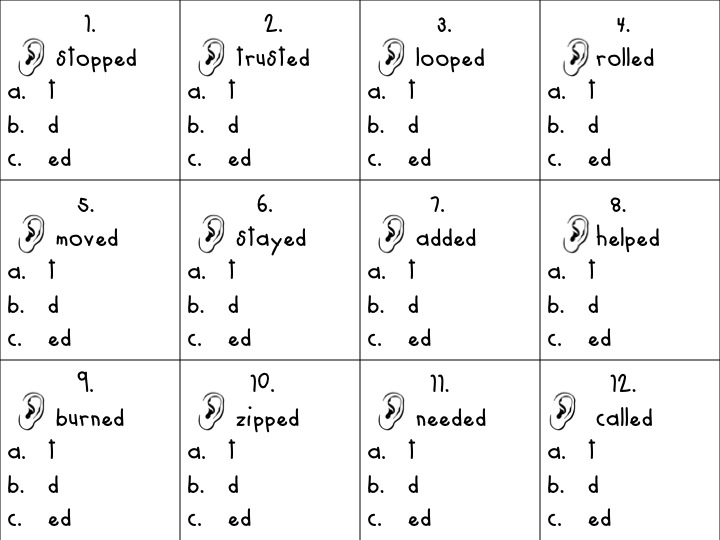 First Grade Fanatic!: I Hopped Over...Reading Words with ed Endings