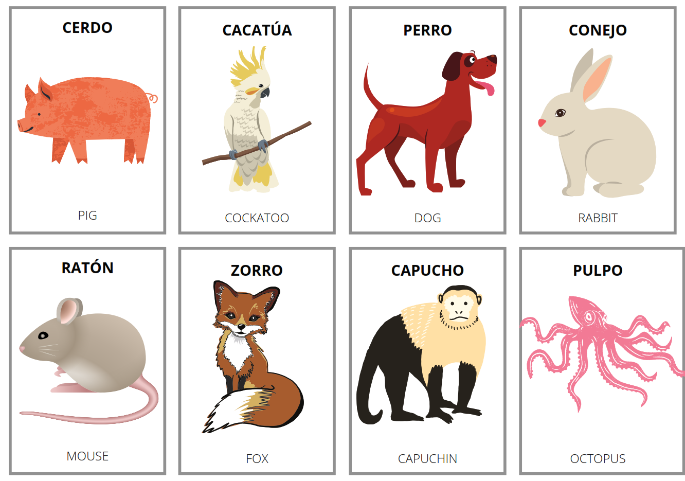 Animals 3 Flashcards in Spanish | Spanish to Go