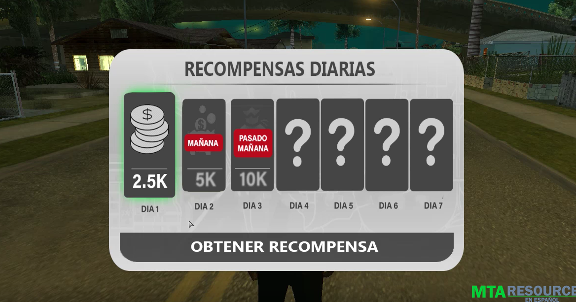 Sistema de recompensas diarias para mta sa - MTA RESOURCES EN ESPAÑOL