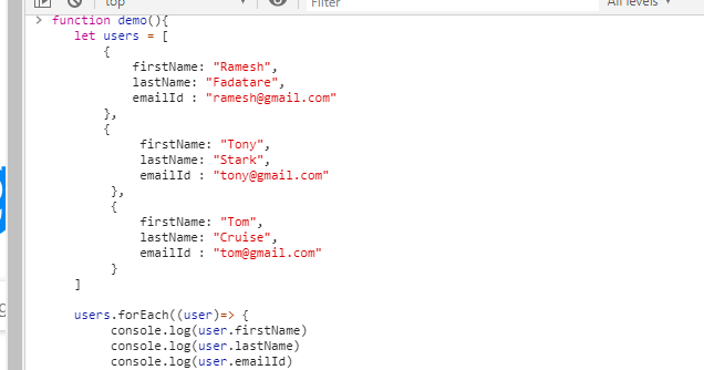 Loop Or Iterate Through Array Of Objects In Javascript 8178