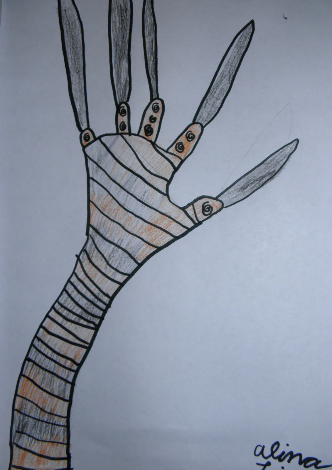 Jenny Liang's Painting and Drawing Blog: Creative Drawing - Spooky Hands