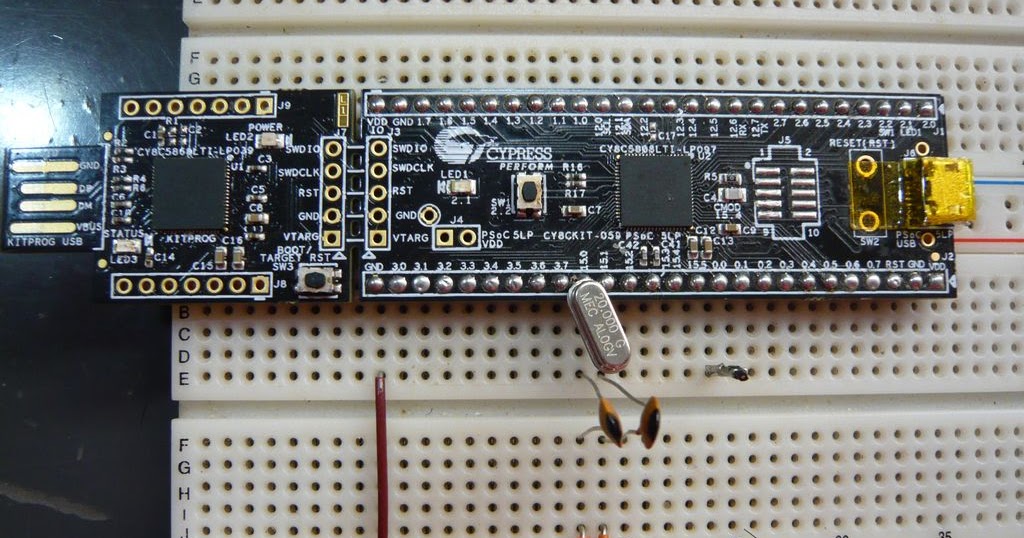 音源とオーディオの電子工作（予定）: PSoC 5LP Prototyping Kitを外付けクリスタルで動作させる