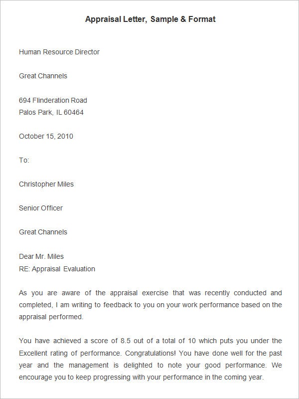 Performance Review Letter Template performance-review-letter-template