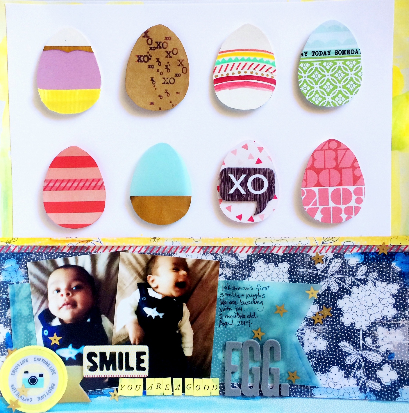 Rainbow Scrapbooks Pin To Page Youre A Good Egg Layout