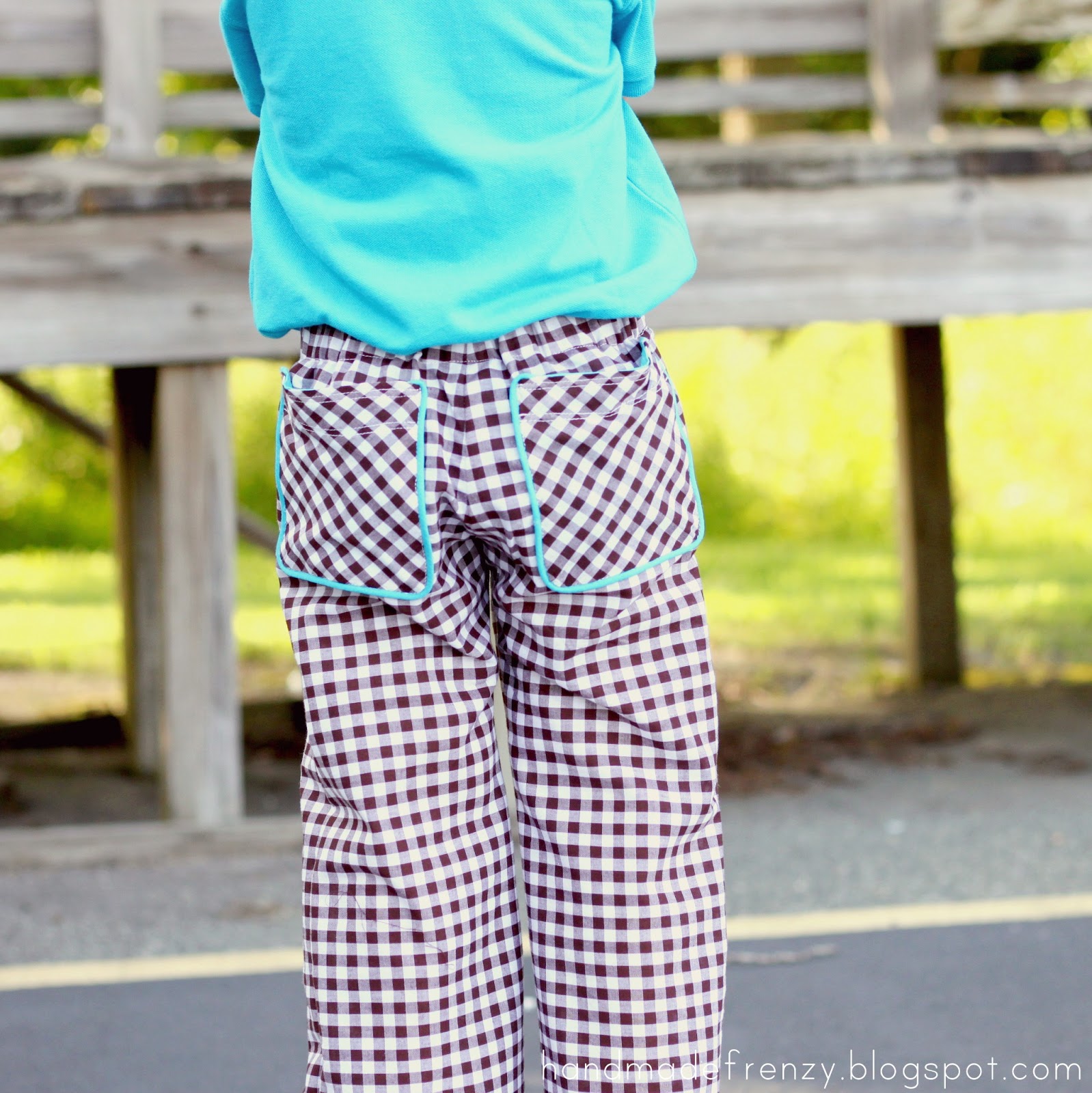 Kid Pants With Piped Pockets / Handmade Frenzy