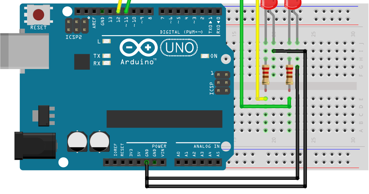 Pengontrol 2 buah LED menyala bergatian (Flip-Flop) dengan Arduino #4 ...