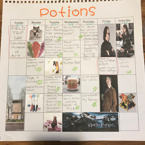 A Crafty Chick: Harry Potter Summer Camp Calender