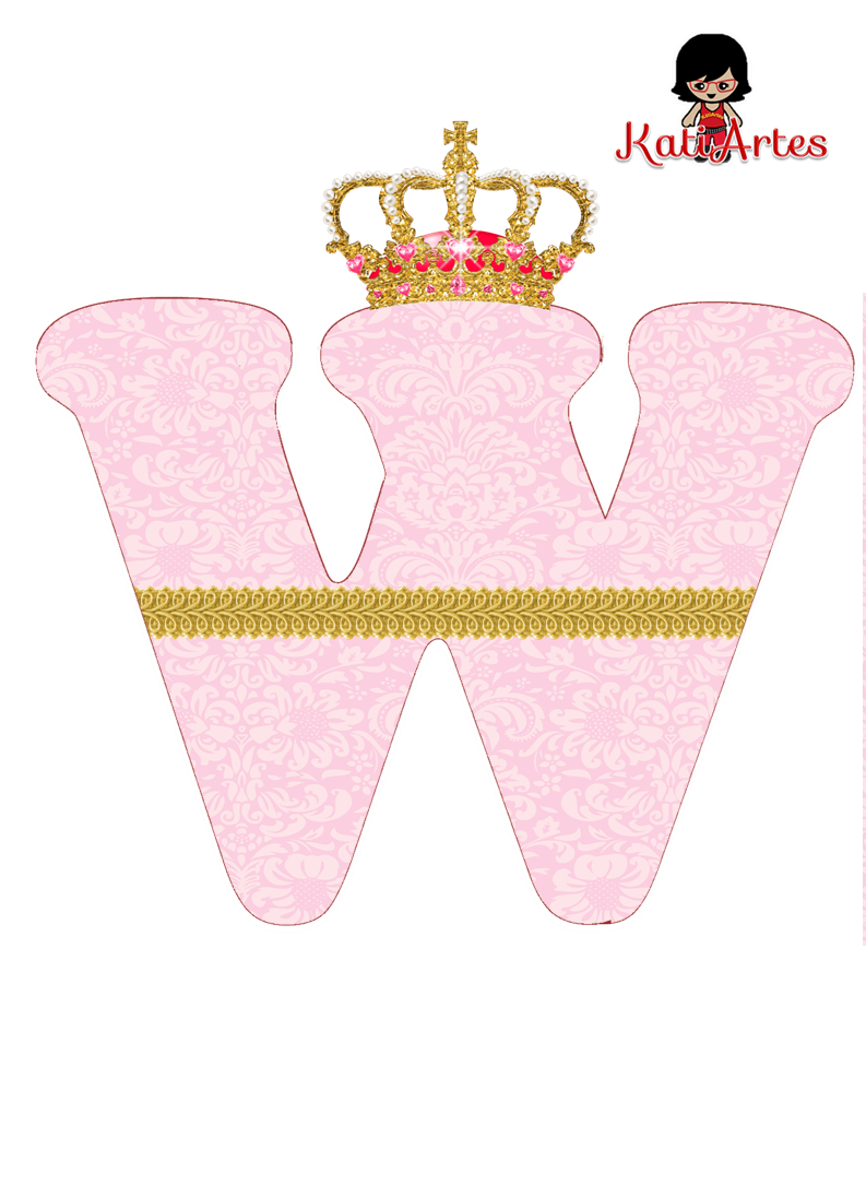 Abecedario Rosa con Corona. Pink Alphabet with Crown. - Oh my Alfabetos!