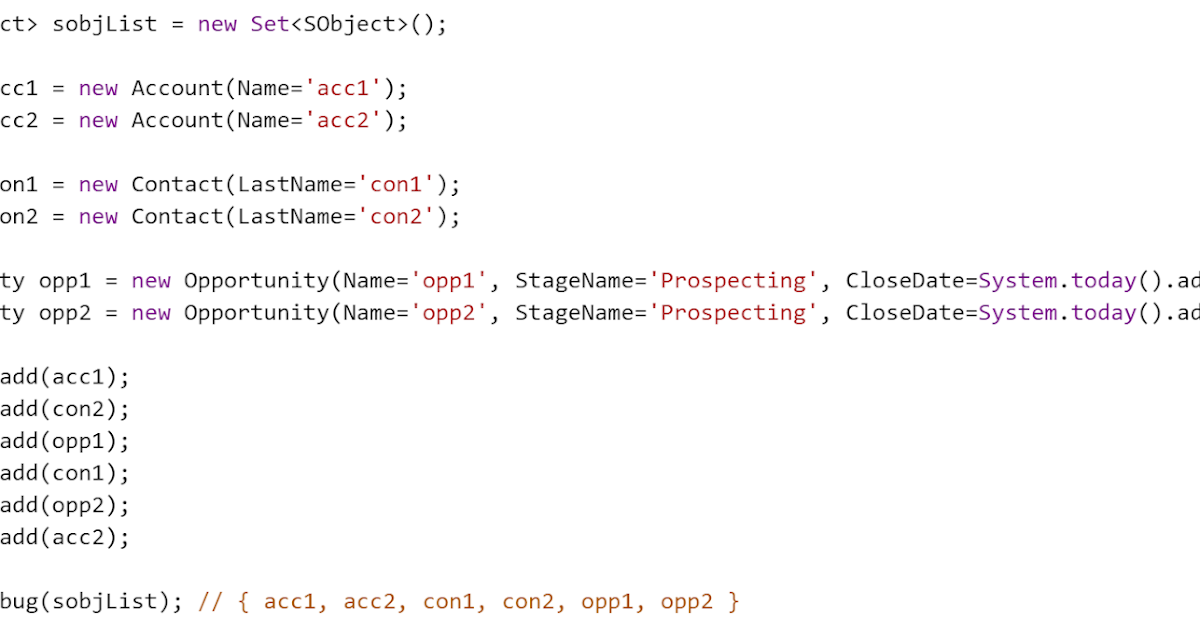 Salesforce Behaviour | Sobject set ordering