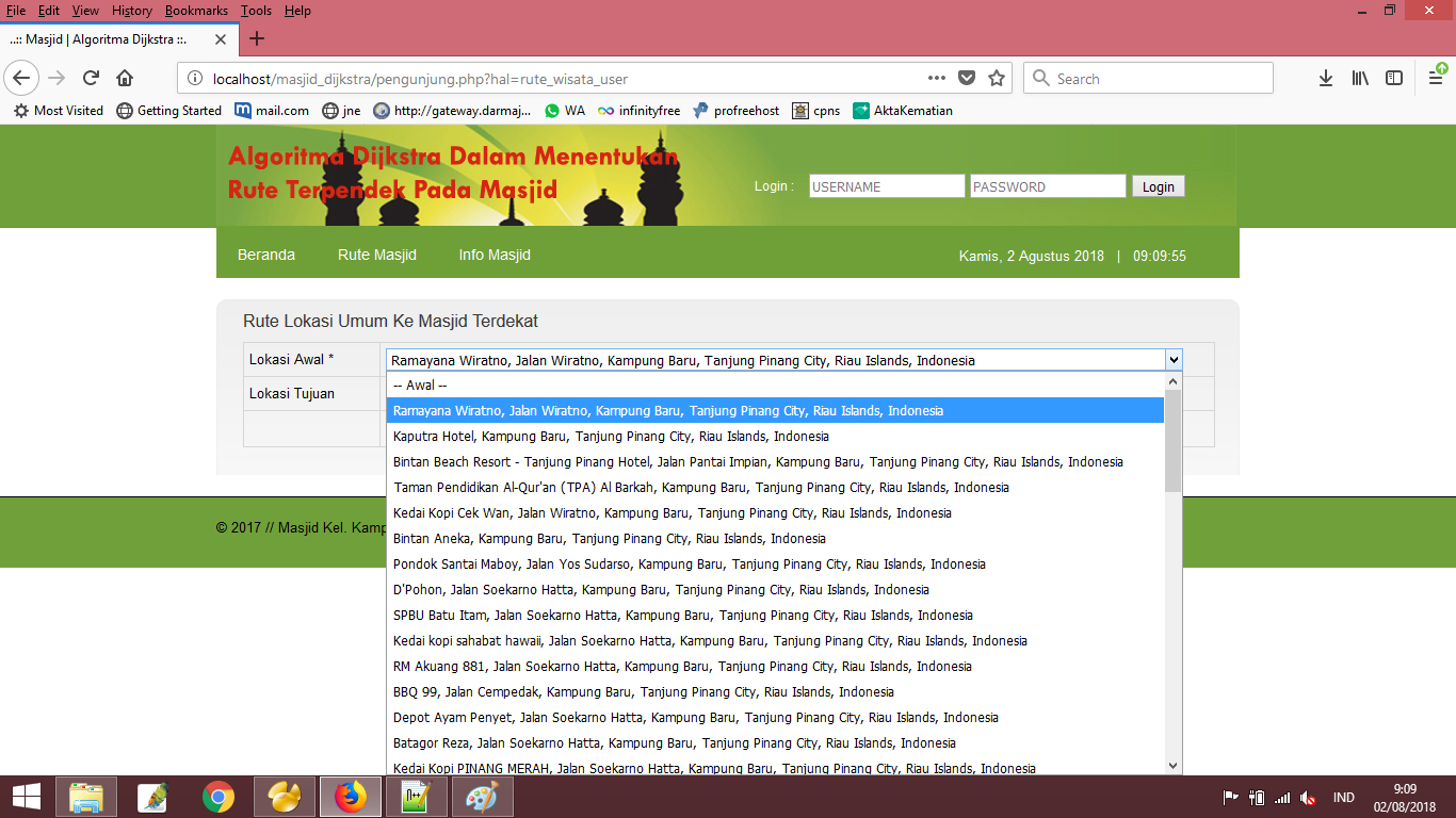 Aplikasi Algoritma Dijkstra Berbasis PHP & MYSQL