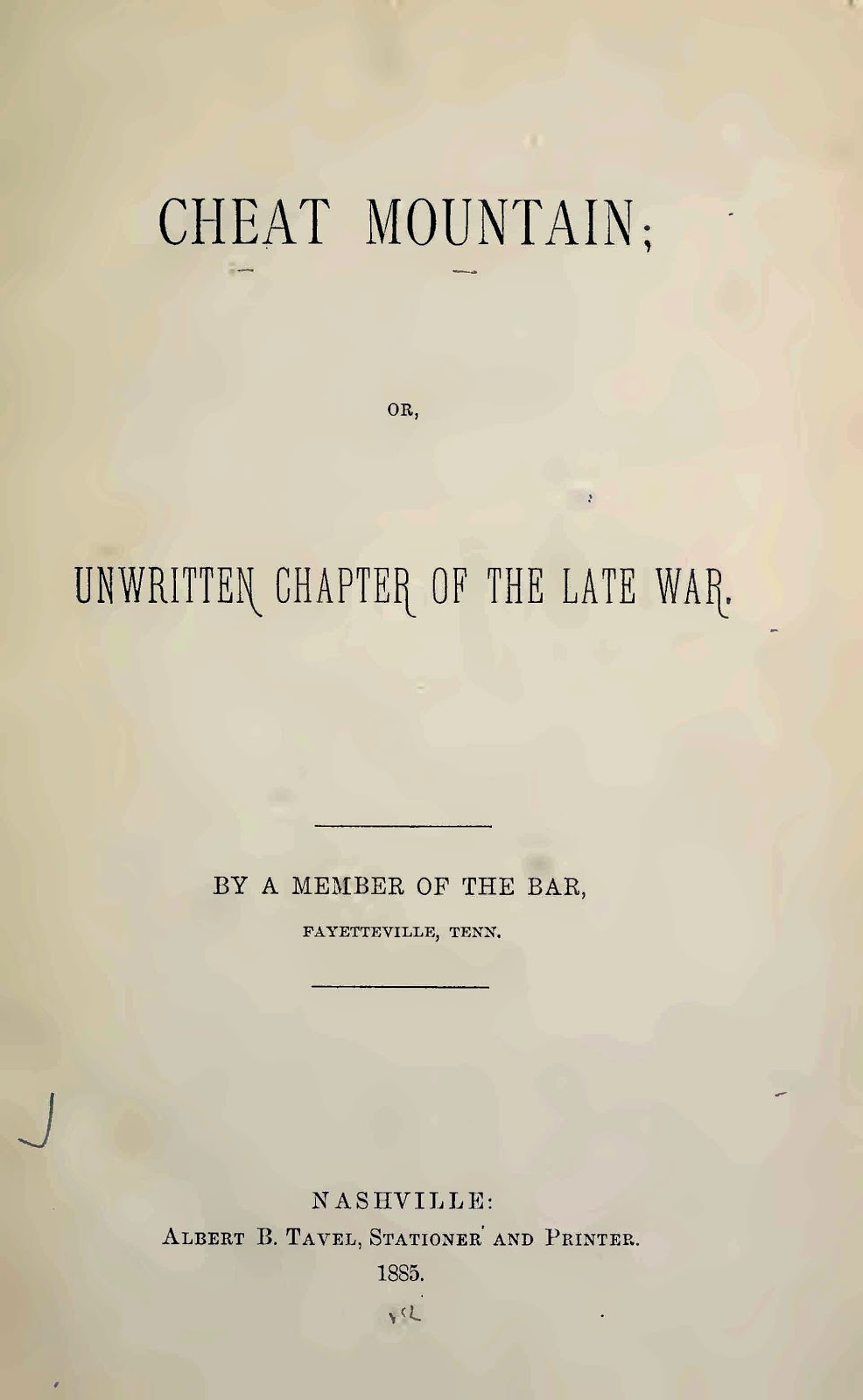 Pocahontas Commentator Plus: The Cheat Mountain Campaign