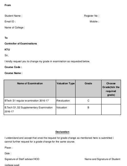 Provision for Students to Request for Grade change is Available in KTU ...