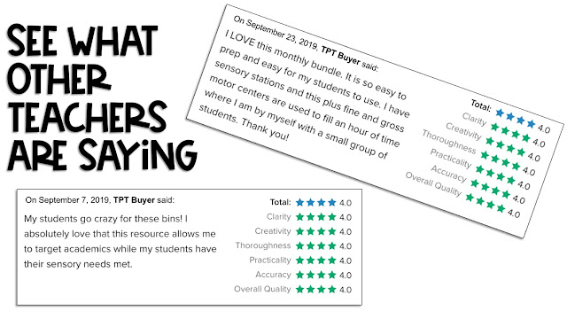 June Sensory Bins - Supports for Special Students