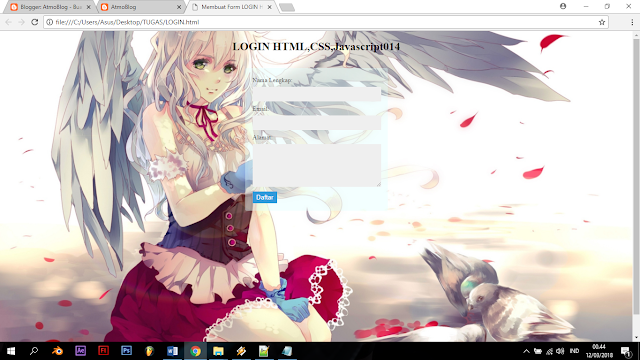AtmoBlog: MEMBUAT FORM PENDAFTARAN SEDERHANA DENGAN HTML,CSS,DAN JS