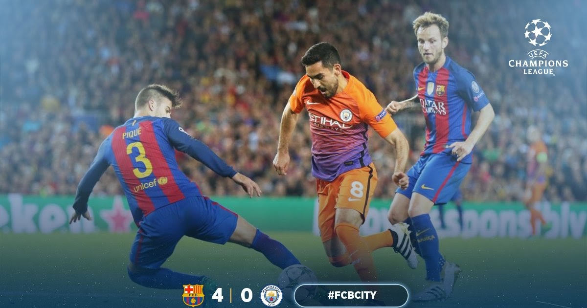 UEFA Champions League FC Barcelona 4-0 Man City Highlight and Full ...