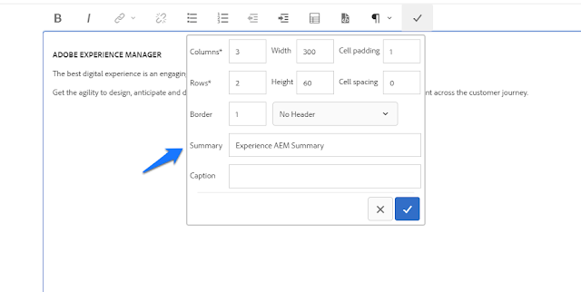 Experiencing Adobe Experience Manager Aem Cq Aem 64 Extend Touchui Rich Text Editor Table
