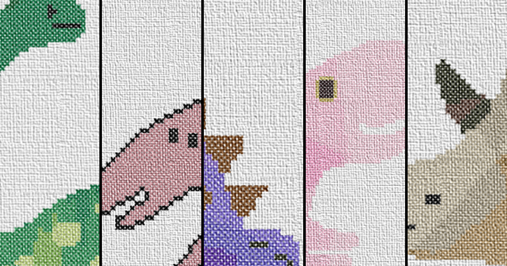 hancock's house of happy: Dinotastic! Five Free Dinosaur Cross Stitch ...