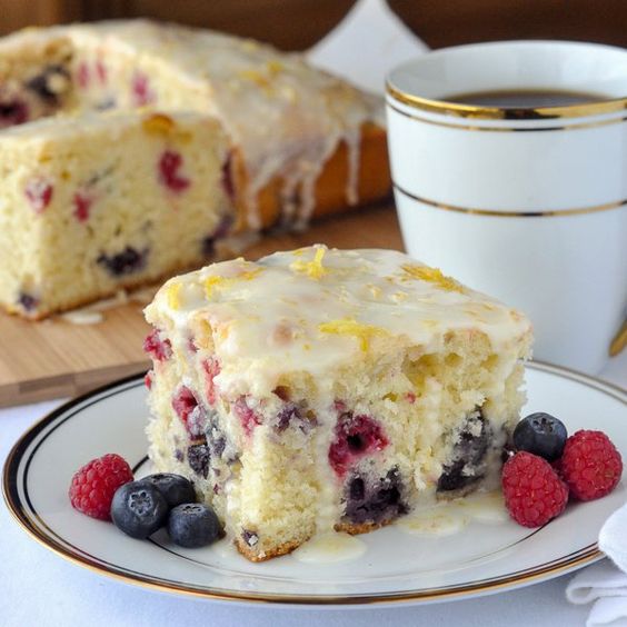 Lemon Drizzle Cake with Raspberries & Blueberries - Easy Recipe Tasty
