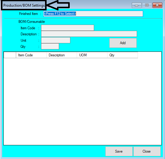 Production/BOM Setting Help Guide