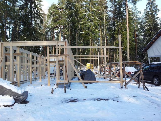 Aurinkorinne: Autotallin runko osa2